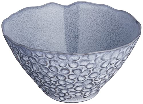 Aito Seisakusho 267822 Lien Salad & Fruit Bowl, Dish, Diameter Approx. 7.1 x Depth 6.7 inches (18 x 17 cm), L, Gray, Mino Ware Made in Japan