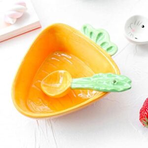 BESTonZON Easter Fruit Bowl Ceramic Candy Dish Carrot Shape Bowl Easter Salad Bowl Appetizer Plates Snack Nut Bowl Dessert Bowl Yogurt Bowl Serving Plate for Easter Spring Party Decor