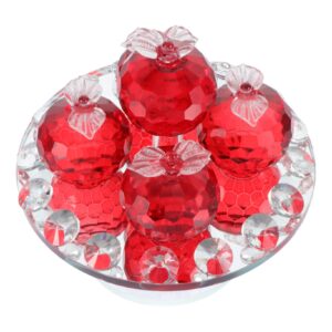 veemoon crystal fruit plate glass fruit bowl desktop decor home décor fruit tabletop centerpiece art glass apples craft glass fruit status crystal fruit tray crystal fruit tray adornment