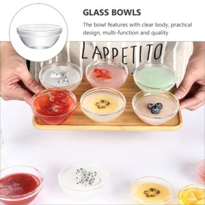 6Pcs Mini Meal Prep Bowls, Glass Ramekins Bowls, Stackable Clear Serving Bowls, Heat Resistant Food Bowls, for Salad, Dessert, Dips, Candy Dishes, Stackable and Dishwasher Safe, 2.3 Inches