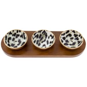 karma gifts ka2056 dipping bowl, 3.75"d x 1.875"d, leopard