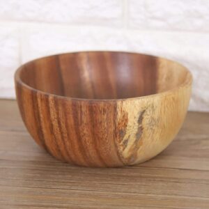 A sixx Wooden Soup Bowl, Smooth Eco-Friendly Wooden Bowl, Healthy Wooden Salad Bowl, for Salad for Soup(16 * 7cm)