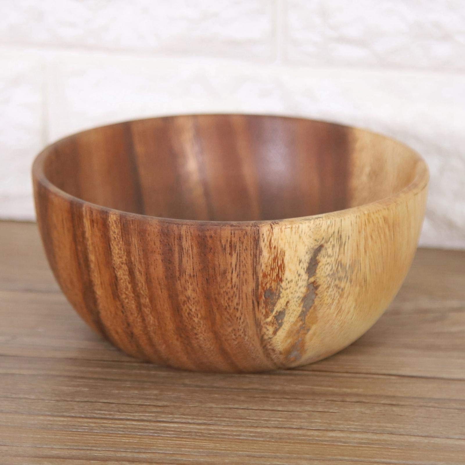 A sixx Wooden Soup Bowl, Smooth Eco-Friendly Wooden Bowl, Healthy Wooden Salad Bowl, for Salad for Soup(16 * 7cm)