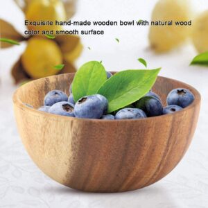 A sixx Wooden Soup Bowl, Smooth Eco-Friendly Wooden Bowl, Healthy Wooden Salad Bowl, for Salad for Soup(16 * 7cm)