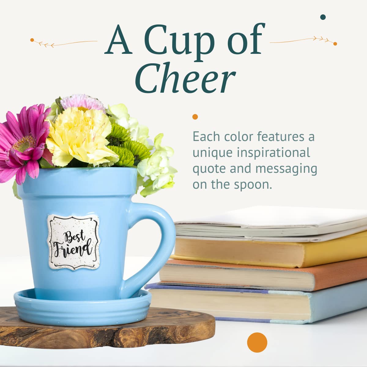 Divinity Boutique Blue Flower Pot Mug - Best Friend