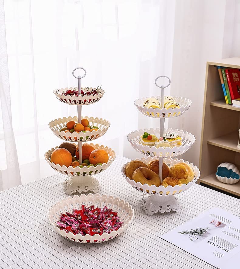 ZHUHW Household Multi-Layer Fruit Plate Table Bowl Creative Nordic Style Snack Plate Fruit Basket Tableware (Color : D, Size : 46 * 15.5cm)