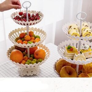 ZHUHW Household Multi-Layer Fruit Plate Table Bowl Creative Nordic Style Snack Plate Fruit Basket Tableware (Color : D, Size : 46 * 15.5cm)