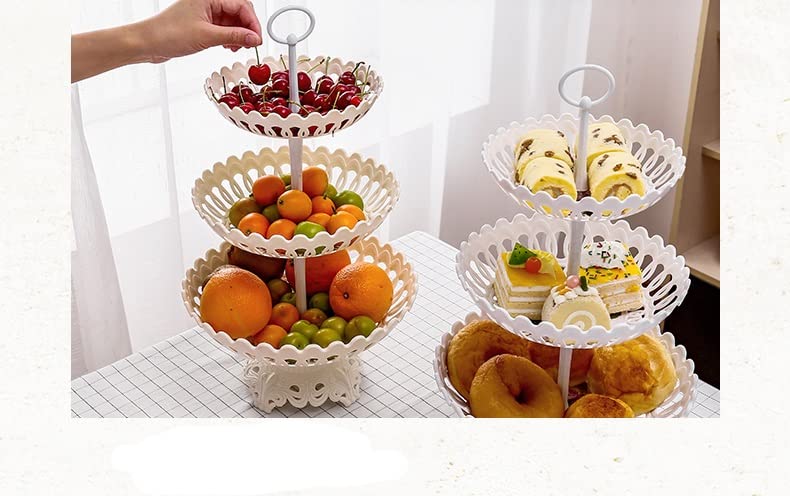 ZHUHW Household Multi-Layer Fruit Plate Table Bowl Creative Nordic Style Snack Plate Fruit Basket Tableware (Color : D, Size : 46 * 15.5cm)