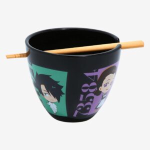 The Promised Neverland Chibi Characters Ramen Bowl with Chopsticks