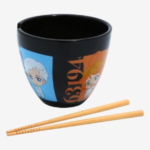 The Promised Neverland Chibi Characters Ramen Bowl with Chopsticks