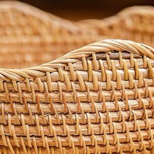 Meideli Rattan Woven Storage Baske,Round Fruit Snack Basket,Large Decorative Bowl Basket for Home,Fruit and Vegetables Tray Holder,Bread Baskets,Food Baskets Woven S