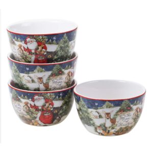 certified international magic of christmas santa 22 oz. ice cream/dessert bowls, set of 4