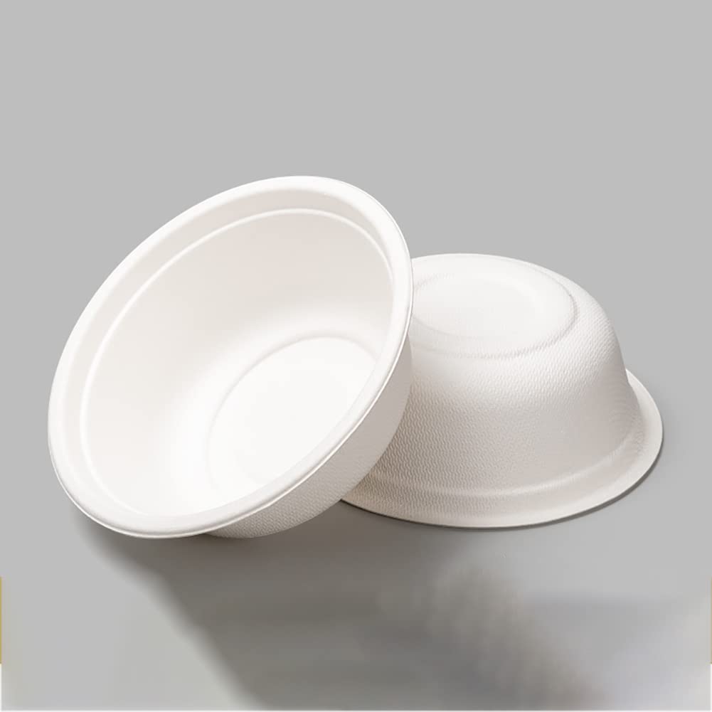 UUYYEO 50 Pcs 350ml Paper Bowls Hot Soup Bowls Eco Friendly Bowls Small Compostable Bowls Party Dessert Bowls Salad Serving Bowls