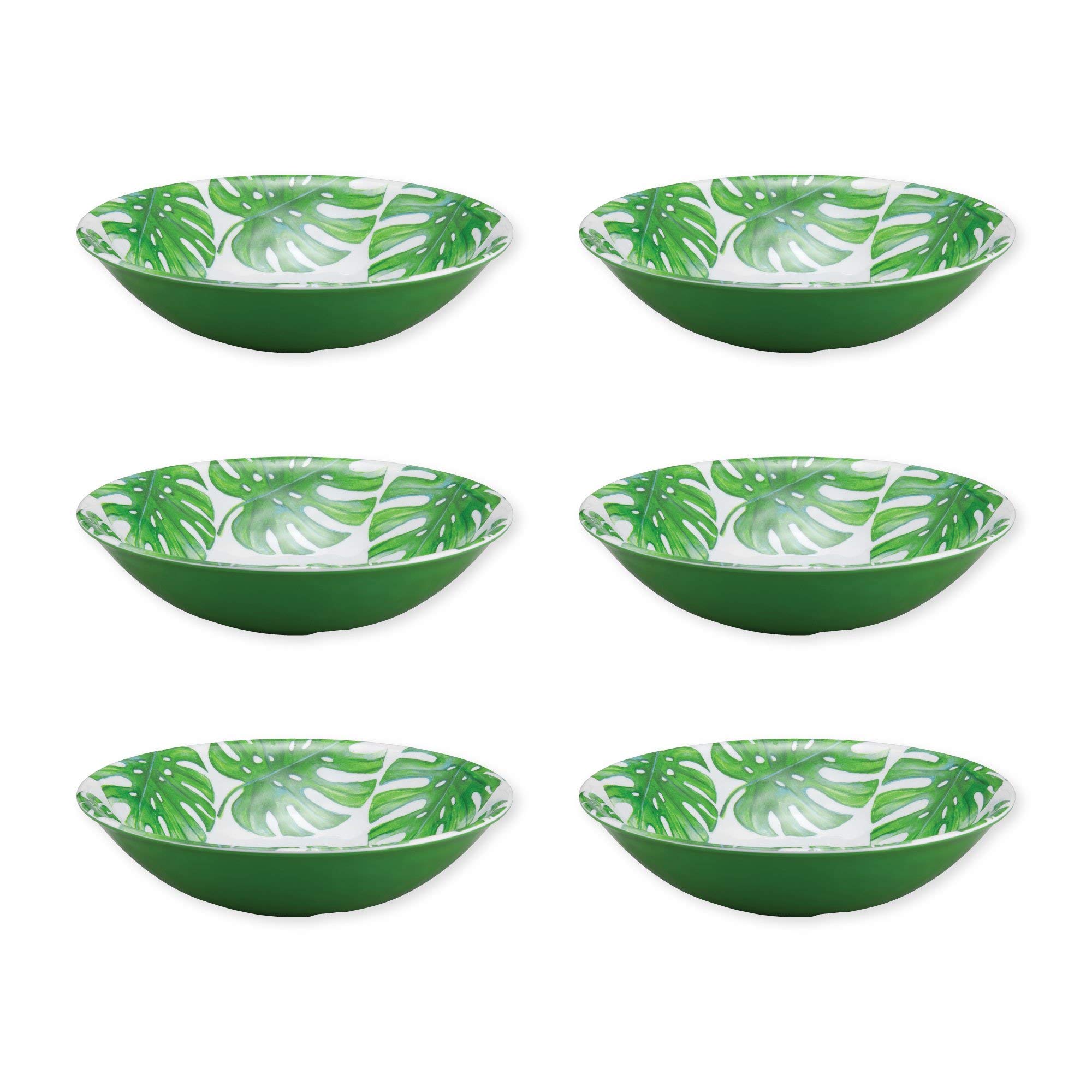 Supreme Housewares 6-Piece Monstera 8 Inch Melamine Dinner Bowls Set