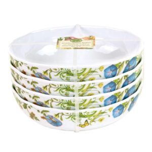 michel design works melamine serveware cereal bowl set of 4, summer days