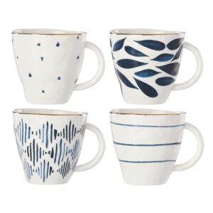 lenox blue bay 4-piece dessert mug set, 2.75 lb