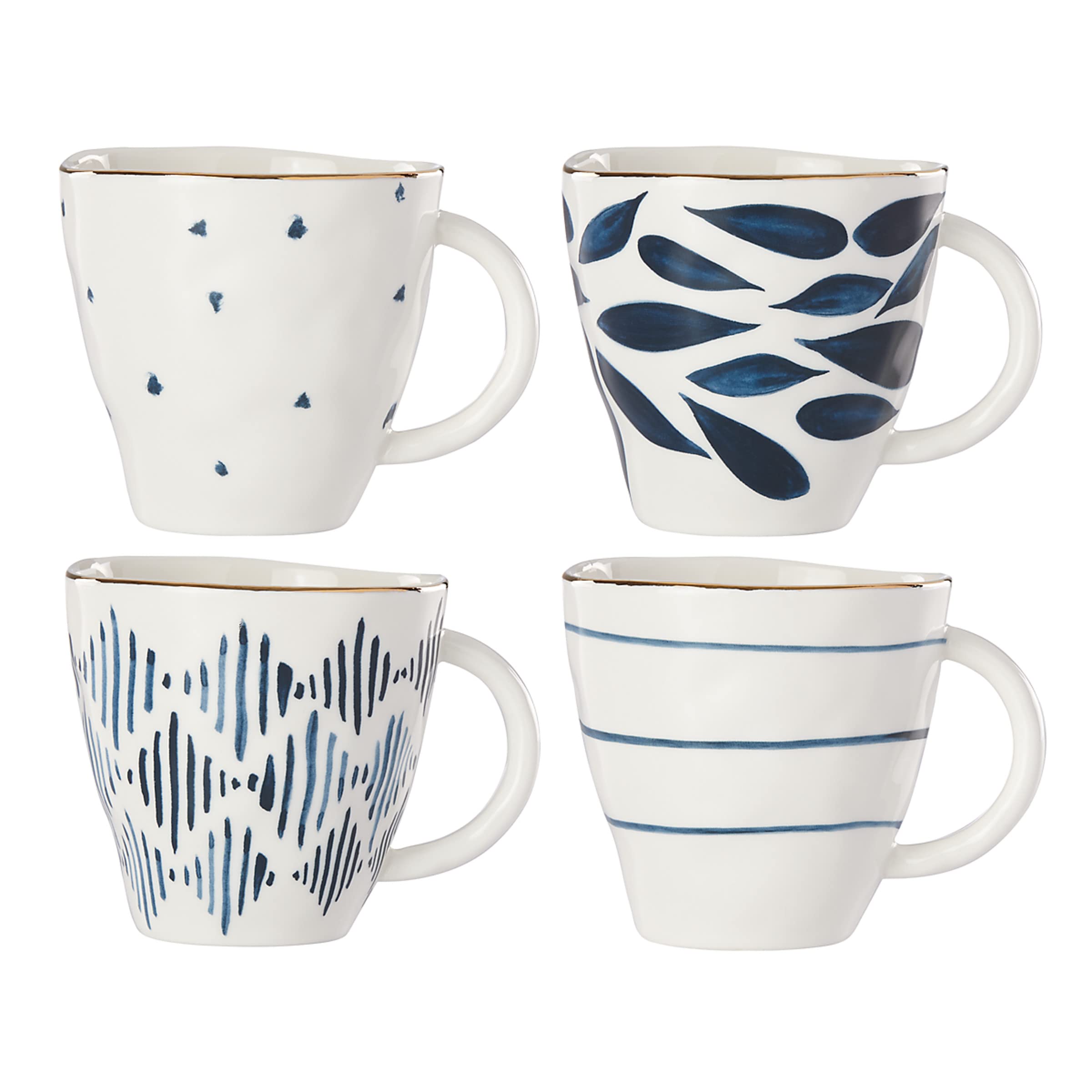 Lenox Blue Bay 4-Piece Dessert Mug Set, 2.75 LB