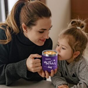 Gtmileo Mothers Day Gifts for Mom, Happy Mothers Day Stainless Steel Insulated Coffee Mug, Mom Gifts from Daughter Son, Birthday Christmas Gifts for Mom New Mom Mom to Be Mother Women(12oz, Purple)