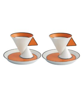 vista alegre jazz coffee cup and saucer, set of 2