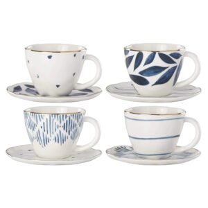 lenox blue bay 4-piece espresso cup & saucer set, 2.45 lb