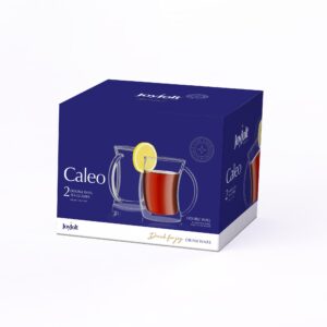 JoyJolt Caleo Collection Double Wall Insulated Glasses Espresso Cups Set of 2 (2-Ounces 60 ML)