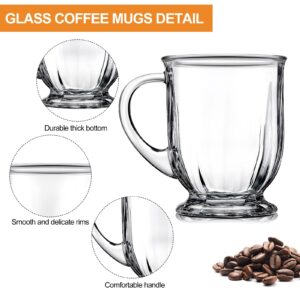 6 Sets 24 oz Large Glass Coffee Mugs with Spoons Clear Coffee Mugs Large Clear Tea Cups Large Capacity Coffee Glasses with Handles for Hot and Cold Beverages Espresso Latte Cappuccino Juice Milk