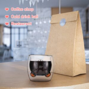 2 Pieces Cute Bear Mugs Insulated Double Wall Glass Bear Cups Animal Tea Milk Juice Chocolate Cappuccino Cups Home Glass Bear Cups Glass Mugs for Valentine's Day to lover (White, Pink)