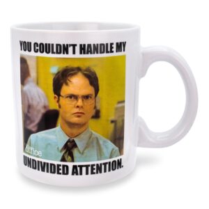 silver buffalo the office dwight schrute undivided attention ceramic mug | holds 20 ounces