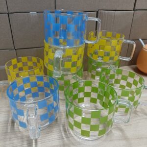 RYUHYF Mug Cup, Glass Cup,Coffee Tea Cup,Milk Cup,Juice cup,Lovers Cups,Set 1 Pieces, Microwave and Dishwasher Safe(Light Green)