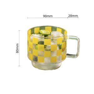 RYUHYF Mug Cup, Glass Cup,Coffee Tea Cup,Milk Cup,Juice cup,Lovers Cups,Set 1 Pieces, Microwave and Dishwasher Safe(Light Green)