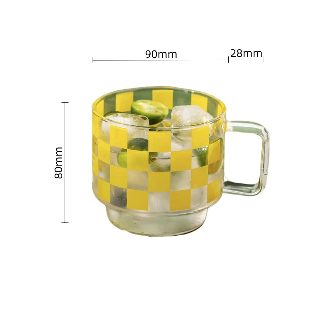 RYUHYF Mug Cup, Glass Cup,Coffee Tea Cup,Milk Cup,Juice cup,Lovers Cups,Set 1 Pieces, Microwave and Dishwasher Safe(Light Green)