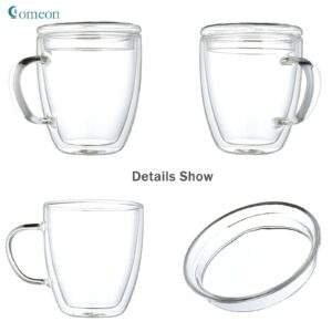 Insulated Coffee Mug With Handle And Lid 16 oz Double Wall Espresso Cups Double Layer Glass Mug Cold Heat Resistant Cup Tea Mug Milk Cup Coffee Cup Wine Glasses