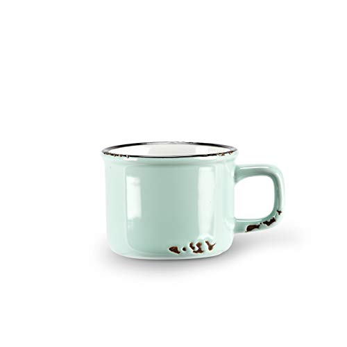 Abbott Collection Enamel Look Stoneware Espresso Cup, Green