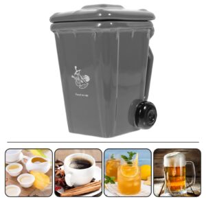 Hemoton Funny Trash Can Mug Porcelain Coffee Cup with Handle Cover Novelty Garbage Bin Ceramic Mug Porcelain Tea Cup Water Drinking Cup Milk Mug Gifts