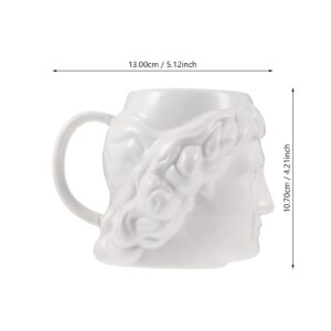 Cabilock Creative Ceramic Mug David Sculpture Drinking Cup Head Statue Teacup Ceramic Cup Milk Mug for Coffee Drinks Cappuccino Latte Americano Tea