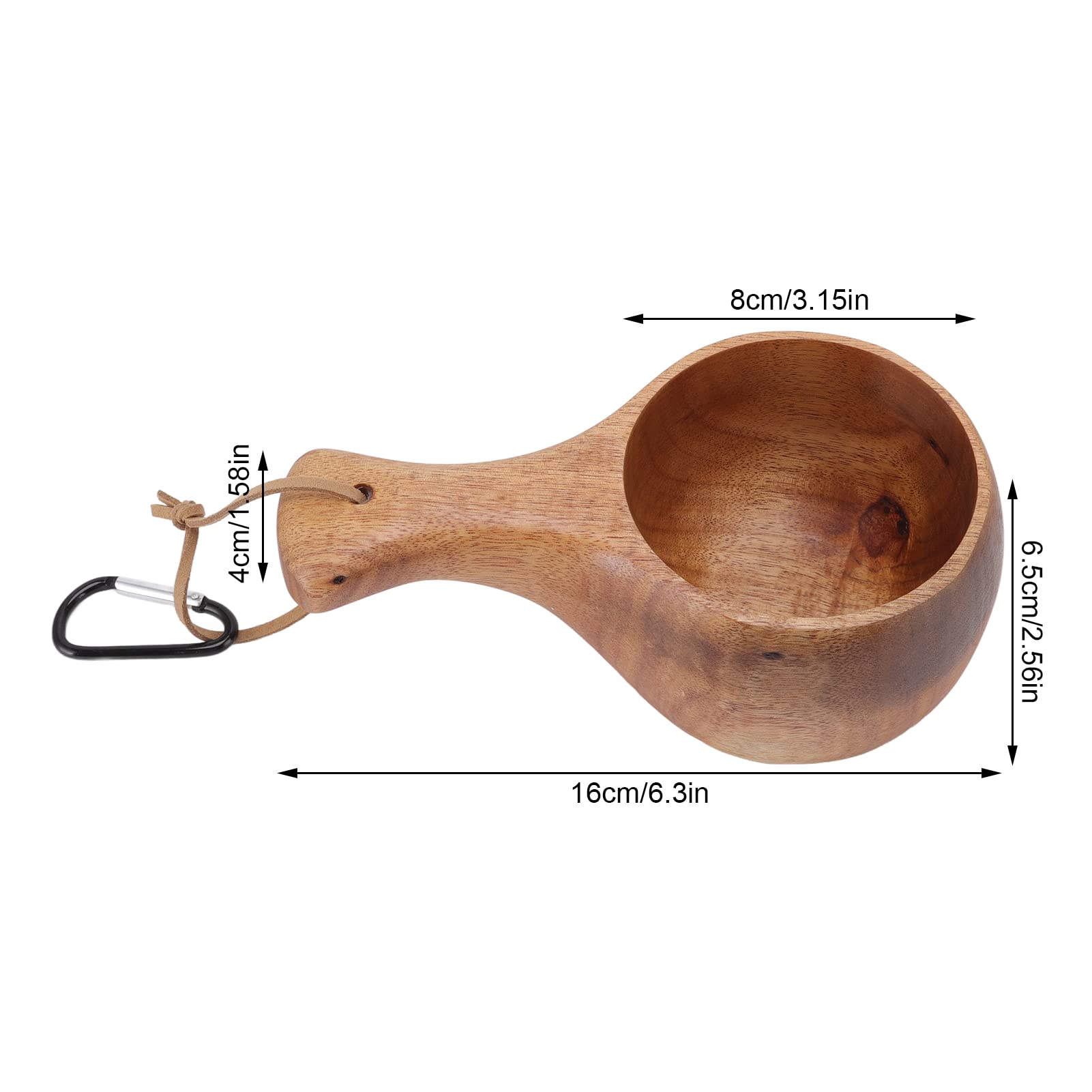 TOPINCN Wooden Cup, Nordic Style Portable Outdoor Camping Drinking Cup Traditional Coffee Mug Hiking Survival Teacup Water Serving Cup for Coffee Tea Milk