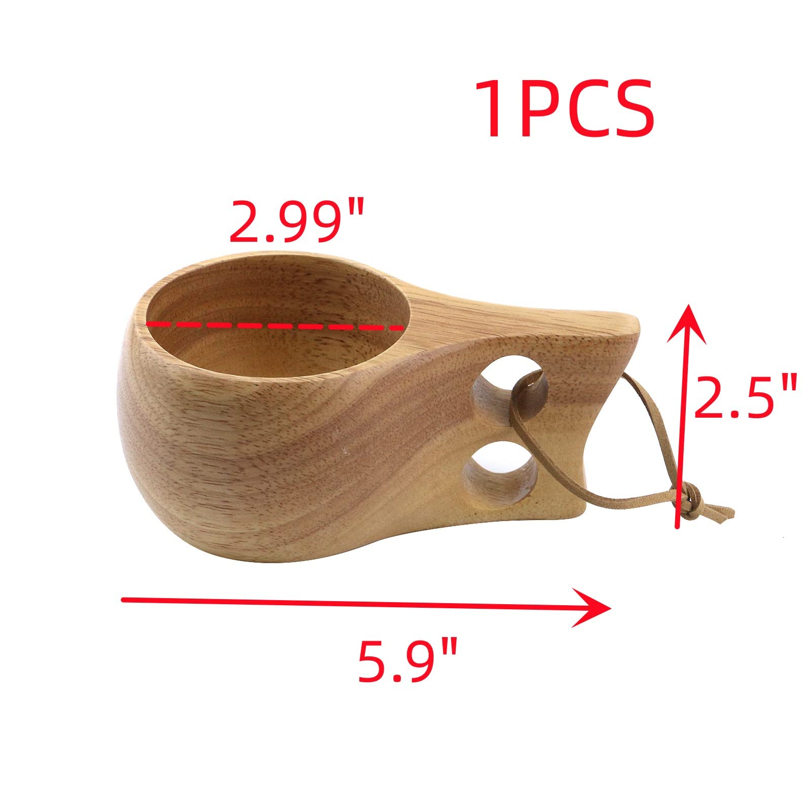 Oedema Wooden Coffee Cup Camping Cup Wood Mug Drinking Cup with Handle for Milk Tea Coffee