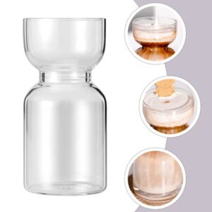 UPKOCH Glass Coffee Mug Coffee Cup Hourglass Clear Milk Cup Wine Beer Cup Drinking Glass Mug for Home Kitchen Office Coffee Shop 310ml