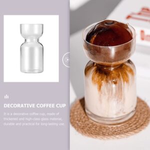 UPKOCH Glass Coffee Mug Coffee Cup Hourglass Clear Milk Cup Wine Beer Cup Drinking Glass Mug for Home Kitchen Office Coffee Shop 310ml