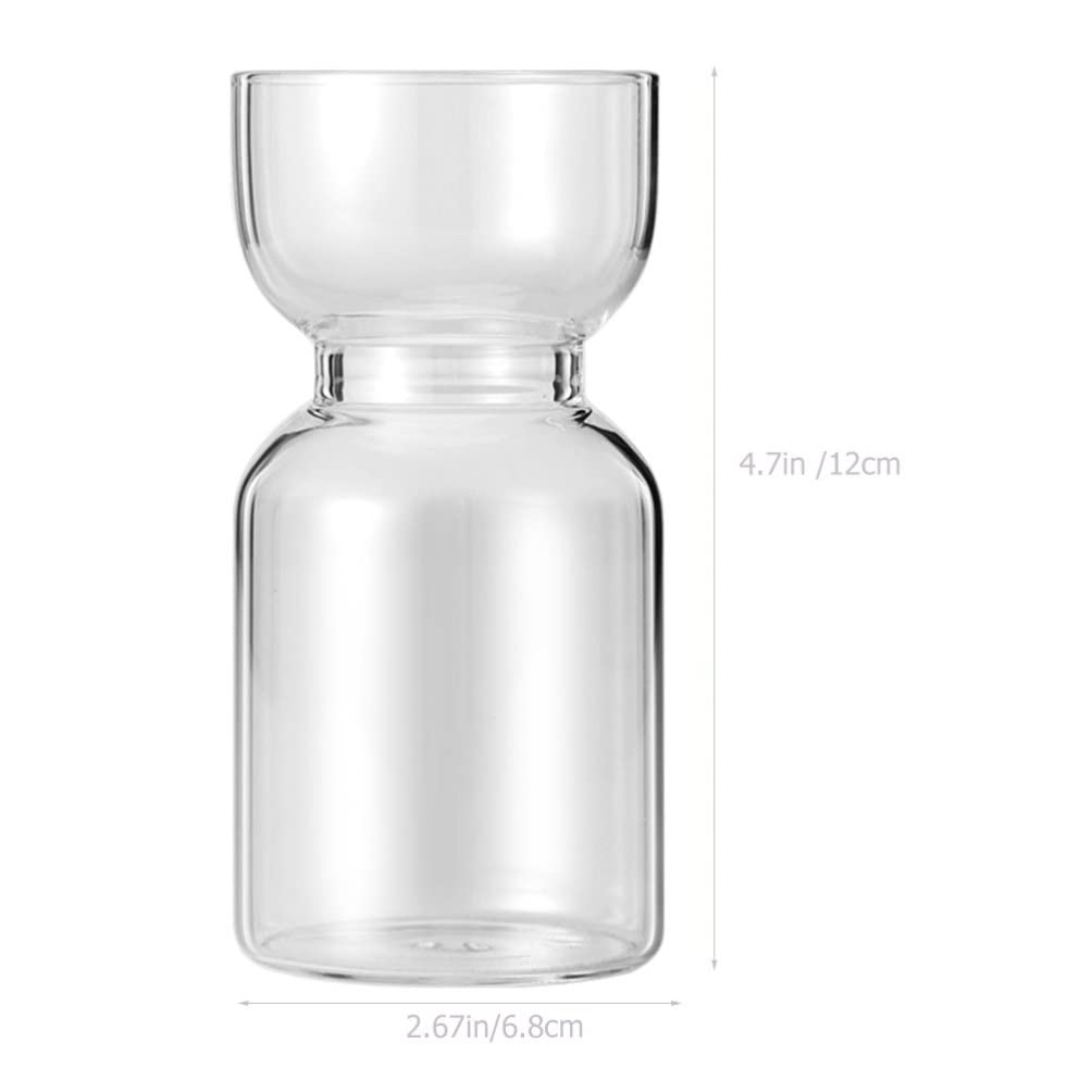 UPKOCH Glass Coffee Mug Coffee Cup Hourglass Clear Milk Cup Wine Beer Cup Drinking Glass Mug for Home Kitchen Office Coffee Shop 310ml