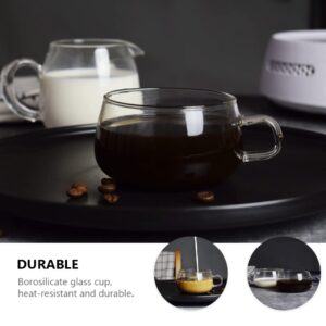 Anneome 1pc Breakfast with Gift Chocolate Container Clear Beer Cold Drinks Glassware Mugs Holder Cappuccinos Cappuccino Beverages Kitchen Tea or Juice Ml and Espresso Hot Home Latte