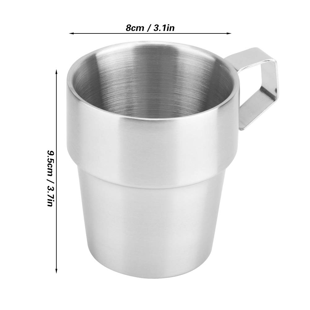 MAVIS LAVEN 4Pcs Stainless Steel sturdy Coffee Cup Mug with Cup Holder for Home Coffee Shop Use