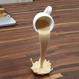 Xindemei Floating Cup Sculpture Pouring Liquid Coffee Mug Funny Coffee Spilling Pouring Splash Coffee Mug Sculpture Art Decor for Home (A)