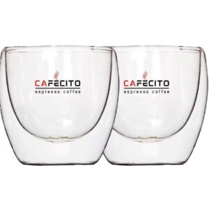 cafecito espresso coffee cafecito double wall espresso glass cups | 80ml espresso shot glass cups set of 2 shot cups set