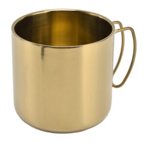 Stainless Steel Coffee Cup with Handle,400ml Camping Cup Stainless Steel Espresso Cup Stainless Steel Tea Cup Camping Mug(Gold)