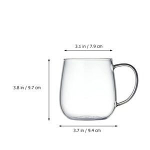 Hemoton Transparent Glass Mug 350ml Glass Water Mug Juice Cup Milk Tea Cup Water Mug Clear Coffee Cups for Latte Americano Cappuccinos