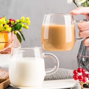 Hemoton Transparent Glass Mug 350ml Glass Water Mug Juice Cup Milk Tea Cup Water Mug Clear Coffee Cups for Latte Americano Cappuccinos