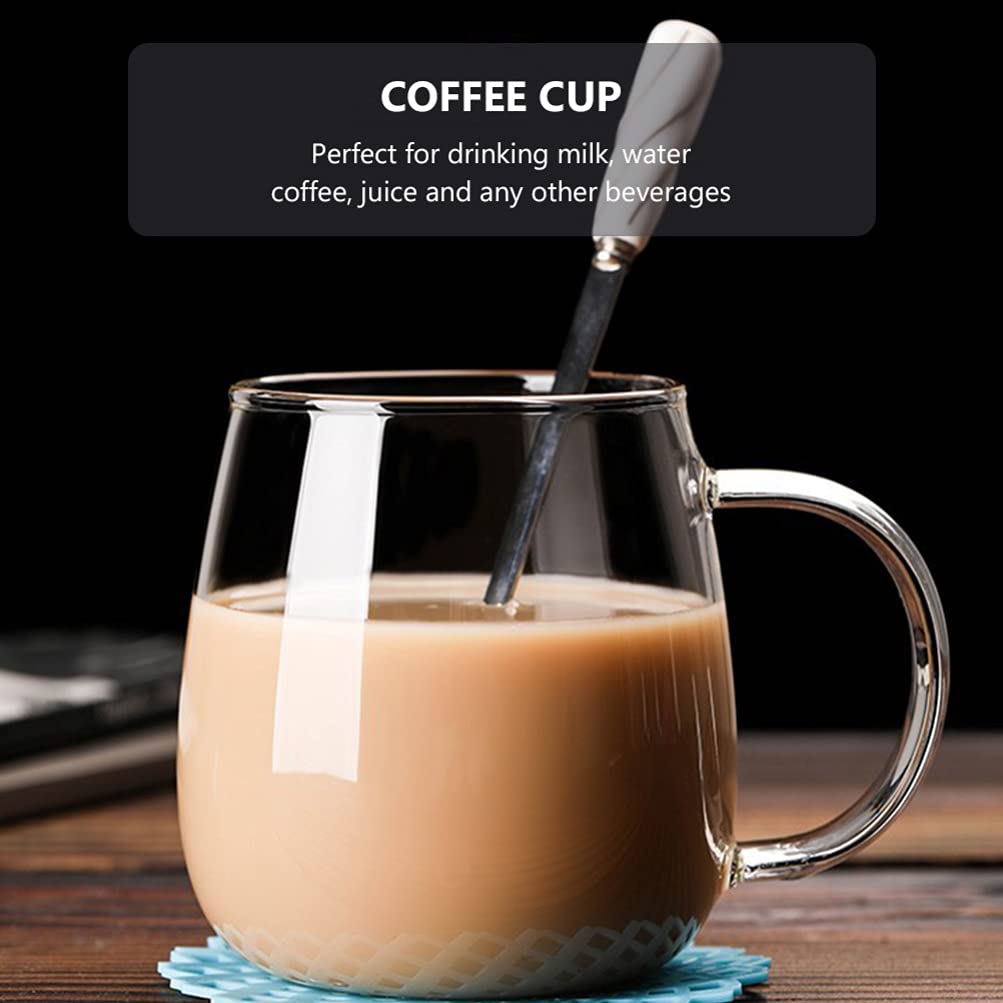 Hemoton Transparent Glass Mug 350ml Glass Water Mug Juice Cup Milk Tea Cup Water Mug Clear Coffee Cups for Latte Americano Cappuccinos