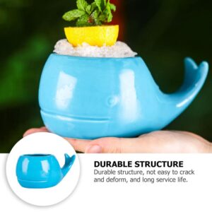 PRETYZOOM Ceramic Coffee Mug 3D Whale Tiki Cup Hawaiian Luau Party Cocktail Glasses Cute Animal Exotic Juice Wine Cup for Bar Kitchen Holiday Ornament Sky- blue 450ml