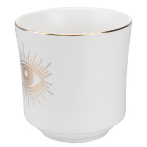 FRCOLOR Latte Mug Ceramic Coffee Mug Boho Evil Eyes Coffee Cups with Handle Turkish God Eye Tea Cup for Home Office Cafe Restaurant Travel Shop White White Coffee Mugs